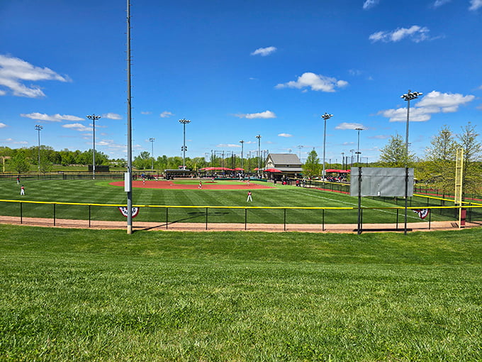 At Elizabethtown Sports Park, America's pastime unfolds on emerald diamonds where future legends take their first swings at greatness.