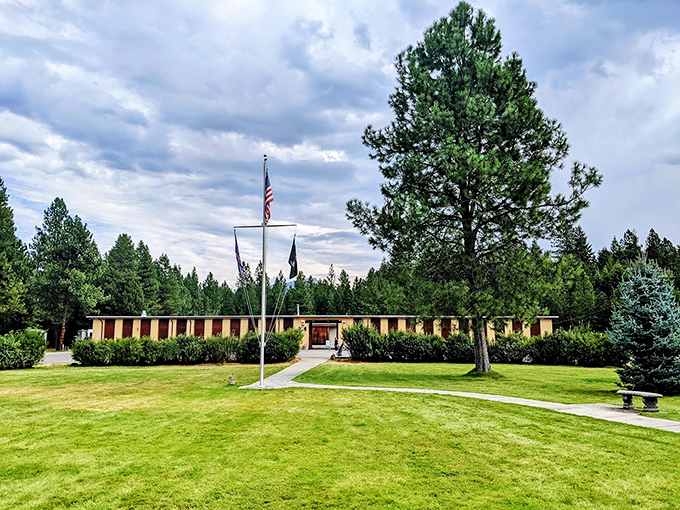 The Museum and Memorial Plaza stands as a dignified reminder of Farragut's naval history, where sailors once trained far from any ocean.