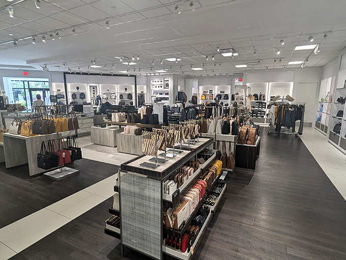 Designer handbags in their natural habitat: displayed beautifully, priced reasonably, and silently judging your existing collection.