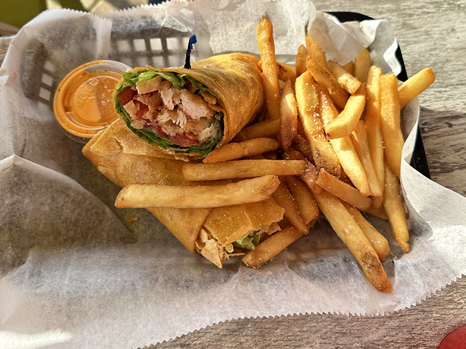 The Firecracker Wrap: proof that chicken can be just as exciting as seafood when dressed in the right spicy outfit.