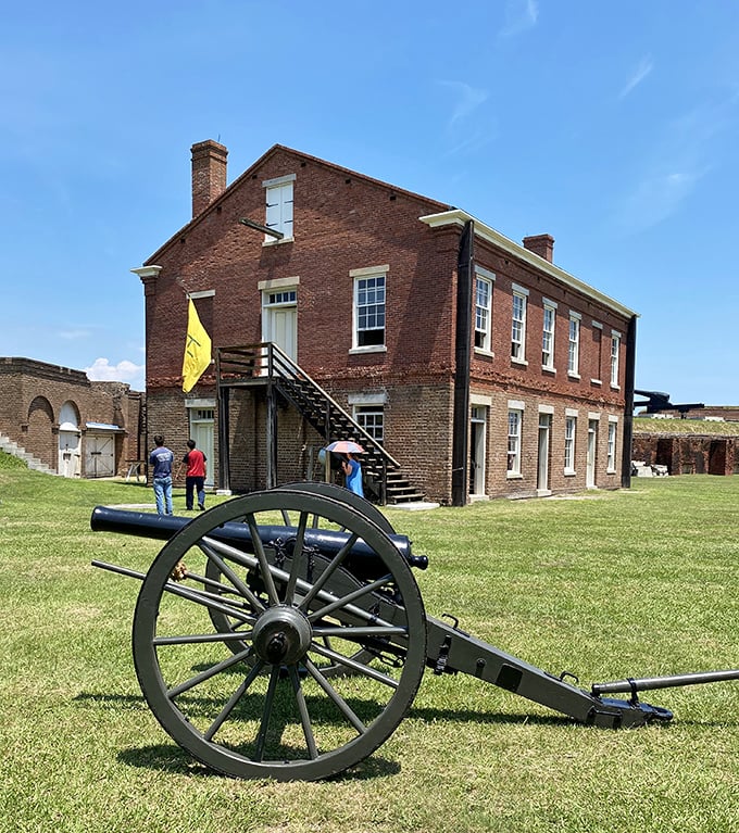 Civil War history comes alive at Fort Clinch, where this cannon stands ready to defend against naval invasions or overly aggressive seagulls.