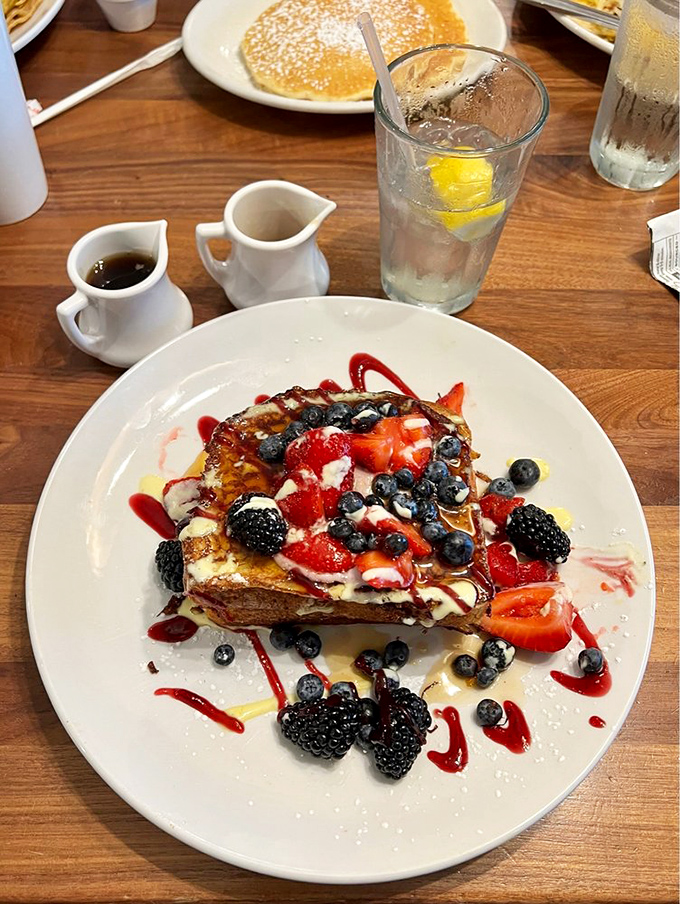 French toast that's had a berry good makeover. The fruit-to-bread ratio here deserves a standing ovation.