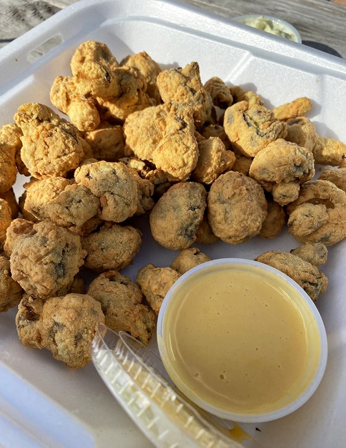 These fried mushrooms with dipping sauce prove Essex isn't just about seafood&mdash;they've mastered everything that meets hot oil.