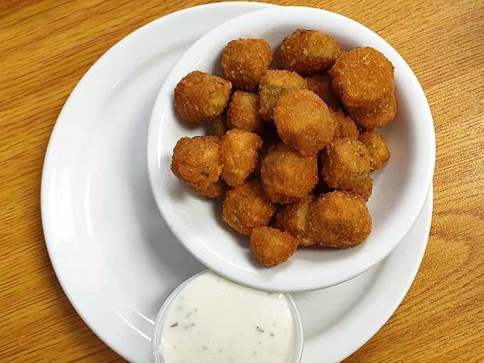 Fried okra that converts even the staunchest vegetable skeptics &ndash; crispy pods of Southern gold with ranch for dunking.