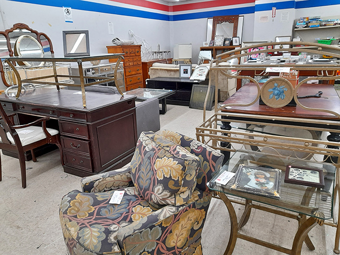 A furniture department that looks like the set of a quirky indie film where mismatched pieces become the perfect backdrop for unexpected friendships.