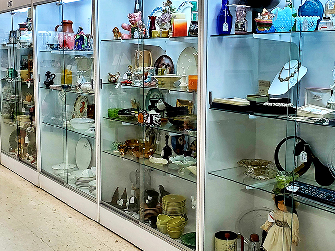 Museum-quality display cases house the more delicate treasures&mdash;each glass shelf a carefully curated collection of yesterday's prized possessions.