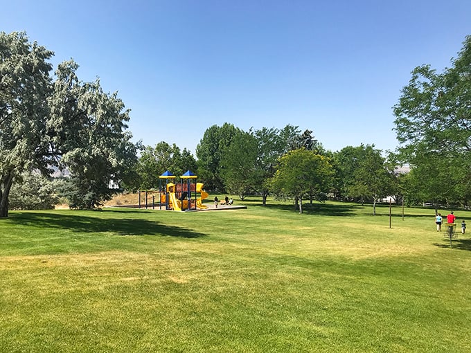 Wide-open green spaces give kids room to actually play outside, remember when that was a thing?