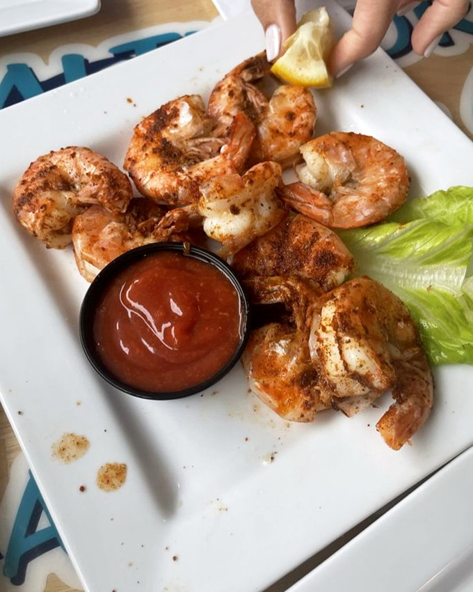 These grilled shrimp aren't just cooked, they're respected &ndash; seasoned perfectly and ready for their sauce companion.