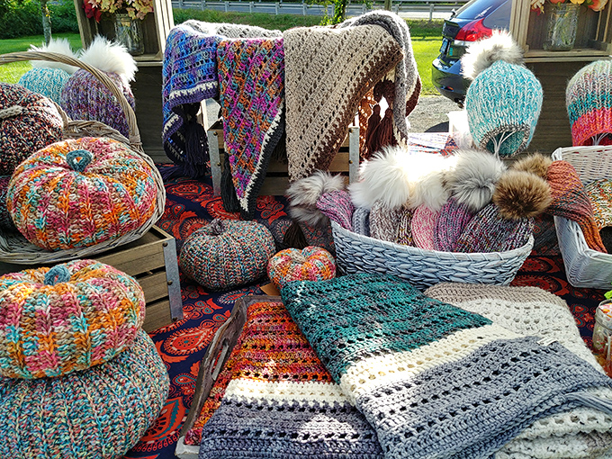 Handcrafted warmth in every stitch. These aren't just hats and scarves—they're wearable hugs waiting to happen.