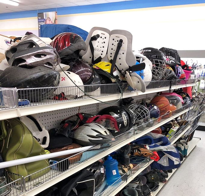 Sports equipment galore! From barely-used bike helmets to that tennis racket that might finally inspire your inner Serena Williams.