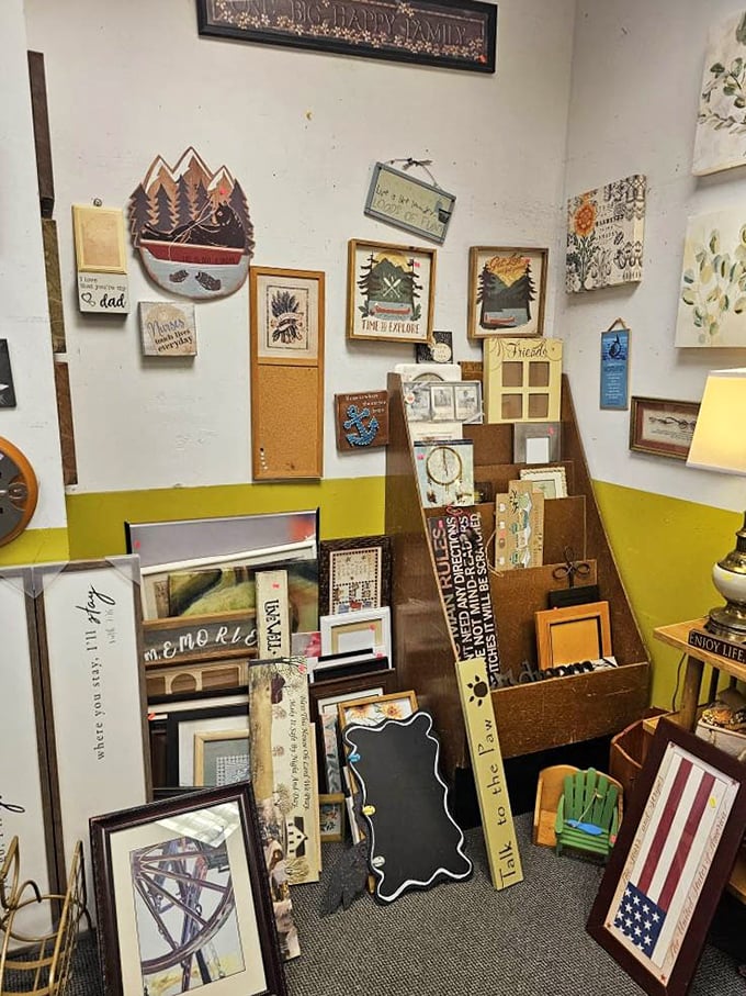 Wall art that spans decades and design movements. That "Live, Laugh, Love" sign has found its forever home... just not at your house.