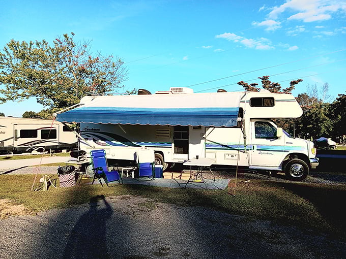 RV camping done right &ndash; where your biggest decision is whether to grill burgers or hot dogs for dinner.