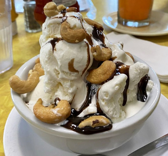 Hot fudge and vanilla ice cream&mdash;a classic love story that never gets old. Those cashews are the plot twist we didn't know we needed.