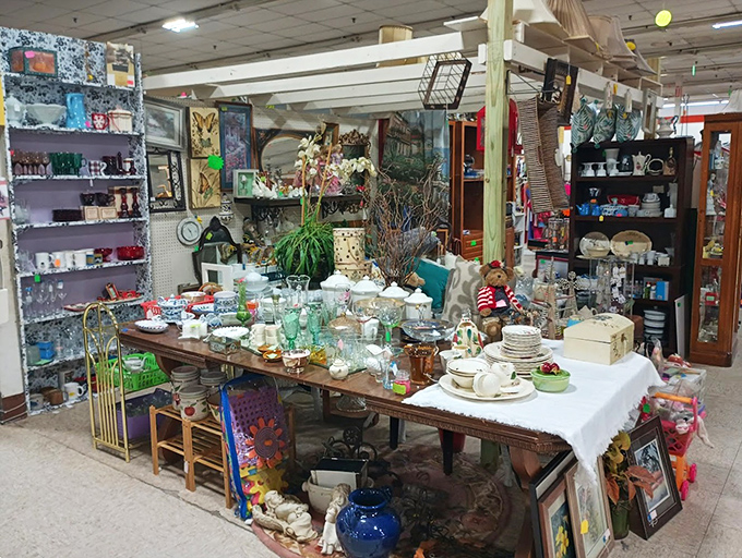 A table that could tell a thousand stories &ndash; from Depression-era glassware to that blue teapot your grandmother definitely owned.