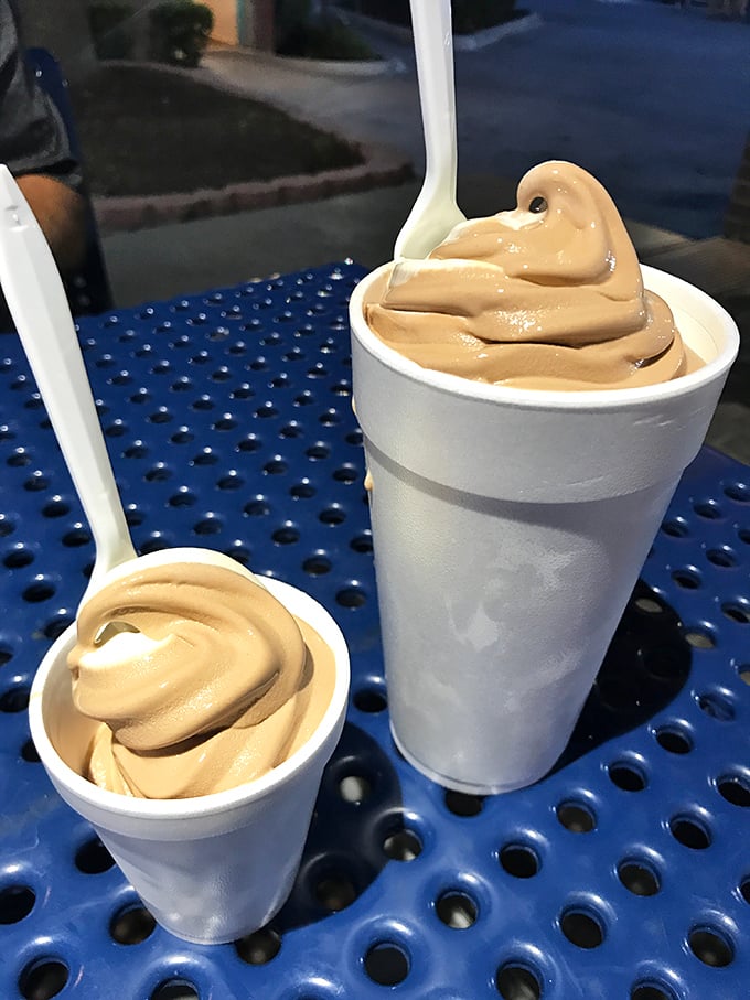 Soft-serve swirls reaching skyward like edible sculptures, proving dessert really is an art form.