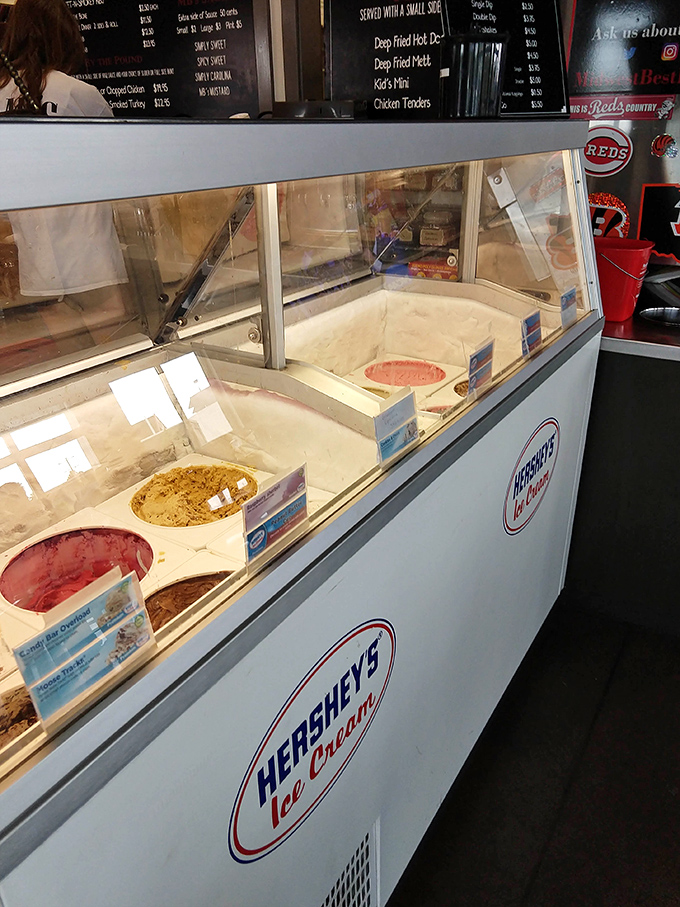 Hershey's ice cream awaits post-BBQ indulgence. Because after a meat marathon, your taste buds deserve a victory lap around something sweet.