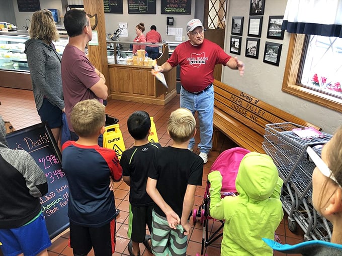 The cheese whisperer in action! Nothing beats learning about Swiss cheese from someone who speaks its language fluently.