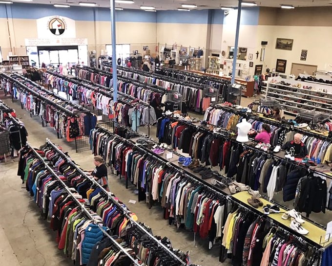 The aerial view reveals the magnificent organized chaos of thrift. Like a treasure map where X marks&hellip; well, everything. 