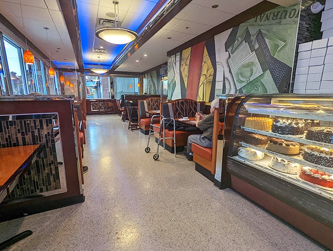 Where booths become thrones and the dessert case beckons from afar &ndash; the diner interior that welcomes you like an old friend.