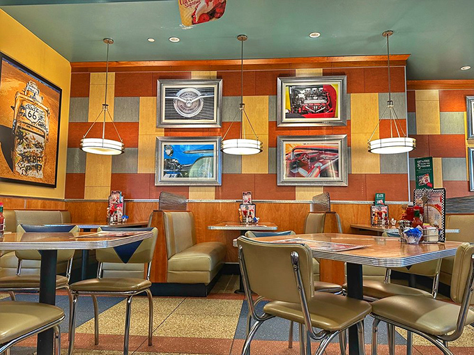 Retro-modern booths and classic diner decor create that perfect sweet spot between nostalgia and comfort that keeps people coming back.