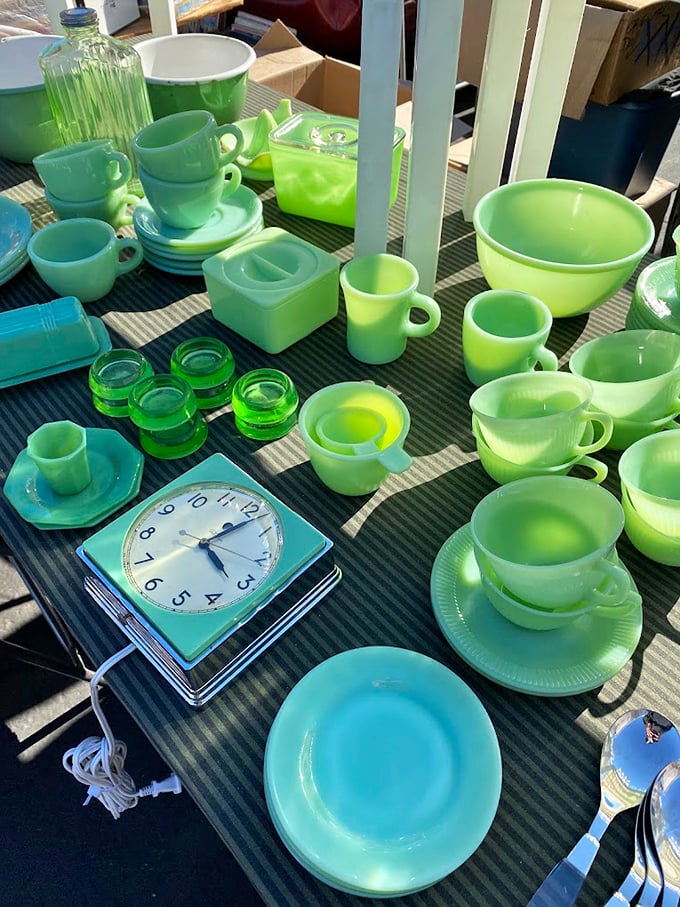 Jadeite collectors, prepare to hyperventilate &ndash; this minty-fresh collection of mid-century kitchenware would make your grandmother swoon.