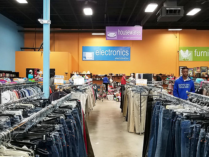 Denim democracy in action—jeans of every wash, cut, and era. The holy grail of thrifting is finding that perfect pair someone else inexplicably discarded.
