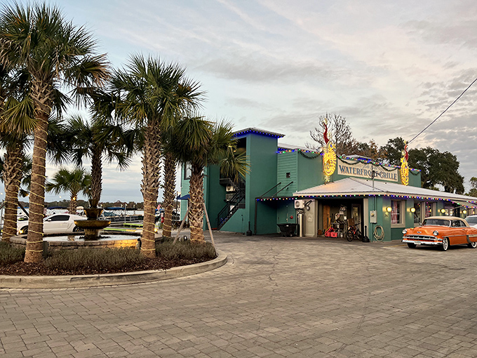 The Lake Eustis Waterfront Grille's colorful exterior promises Florida-fresh seafood with a side of water views and zero pretension.