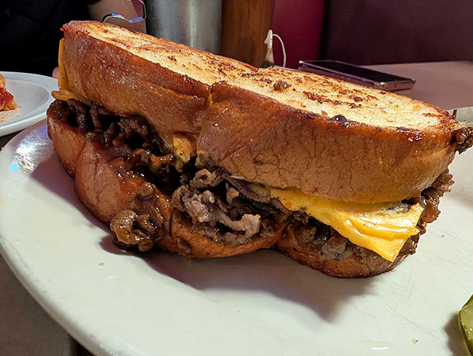 This steak sandwich isn't messing around—it's what would happen if a grilled cheese and a steakhouse had a delicious love child.