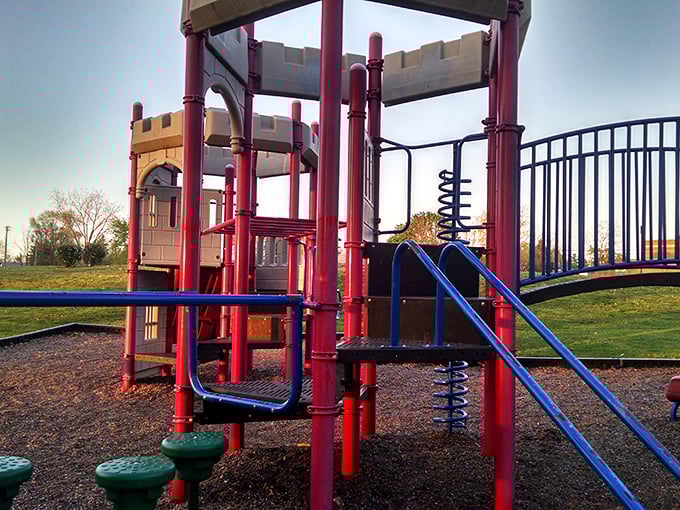 Neighborhood playgrounds provide free entertainment for families, proving the best things in life&mdash;like watching kids giggle on slides&mdash;truly are free.