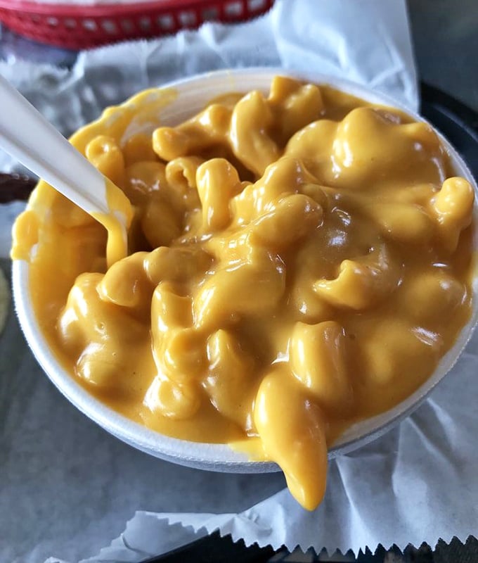 Mac and cheese that doesn't just sit on your plate&mdash;it demands your full attention with its vibrant color and velvety texture.