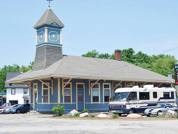 This blue train station with its stately clock tower has witnessed countless hellos and goodbyes, each one a page in Milford's ongoing story. 