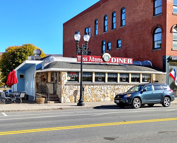 Miss Adams Diner serves up nostalgia alongside home-cooked classics in a vintage dining car where conversations flow as freely as the coffee.
