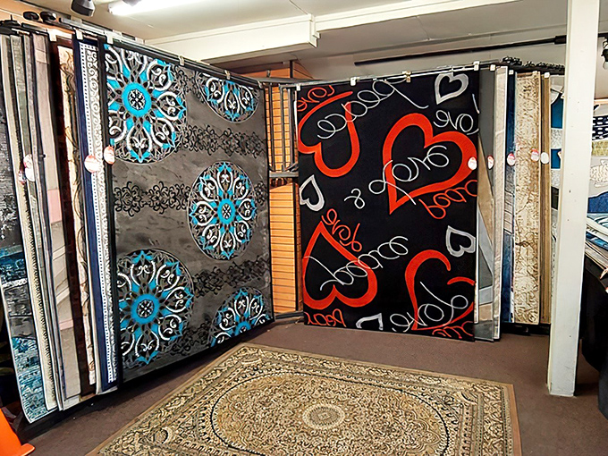 Carpet showroom meets art gallery. These vibrant rugs aren't just floor coverings &ndash; they're conversation pieces waiting to tie your room together.