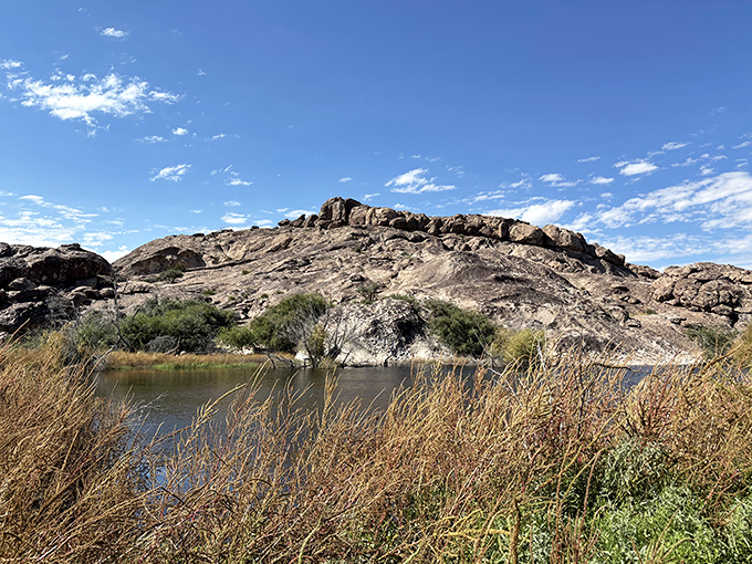 Desert oasis that's been refreshing travelers for thousands of years. These natural water catchments were the original desert pit stops long before convenience stores existed.