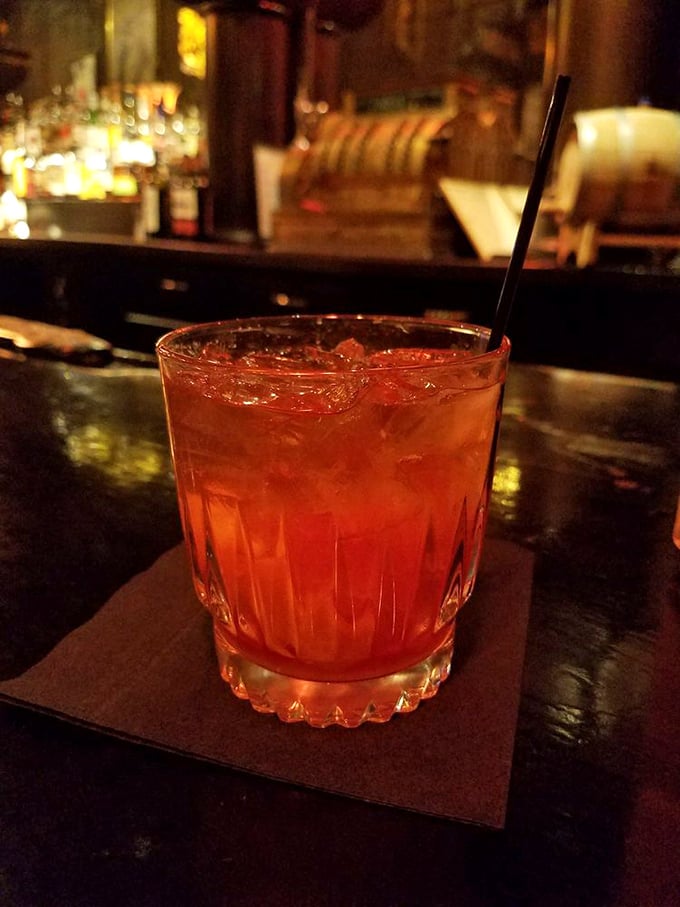 An Old Fashioned that Don Draper would approve of&mdash;amber liquid catching the light like a liquid sunset, promising relief from life's complications.