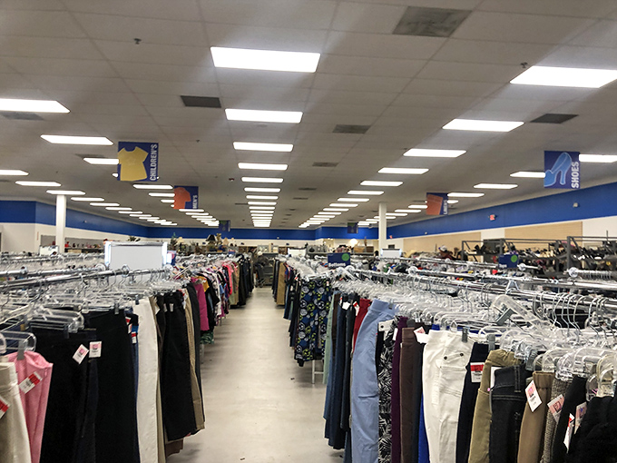 The pants panorama stretches as far as the eye can see. Somewhere in this sea of slacks is your next favorite pair.