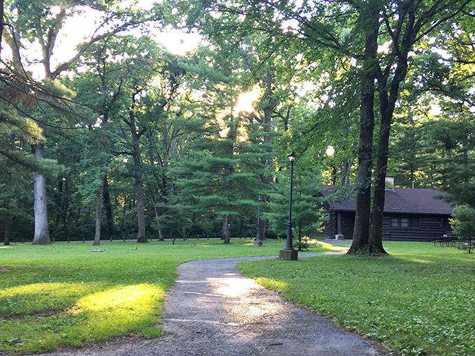 Footpaths wind through manicured grounds where civilization and wilderness shake hands and agree to get along beautifully.