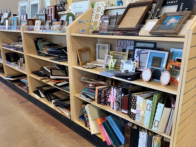 A photo frame wonderland where "LOVE" and "FAMILY" signs remind us that someone else's discarded d&eacute;cor is your mantelpiece's next conversation piece.