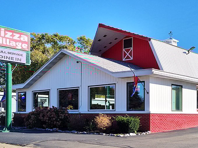 Pizza Village's barn-inspired design houses pies that prove great New York pizza exists well beyond the five boroughs.