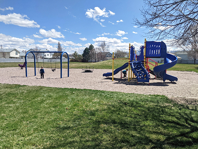 Neighborhood playgrounds where parents can actually see their children from any vantage point. No GPS tracking apps required in Chubbuck.