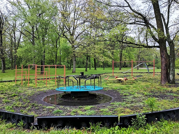 Simple playground equipment proving that sometimes the classics never go out of style.