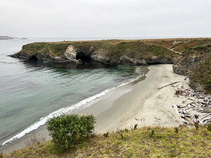 Portuguese Beach curves like a smile beneath dramatic cliffs. The kind of hidden cove that makes you feel like you've discovered buried treasure.
