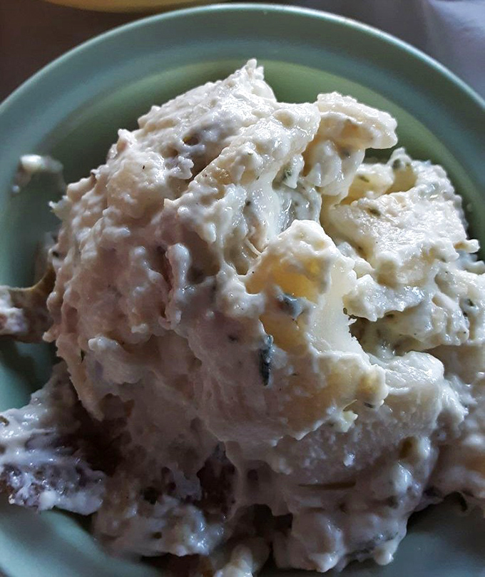 Potato salad that your picnic dreams are made of &ndash; creamy, substantial, and ready to support that pulled pork in its moment of glory.
