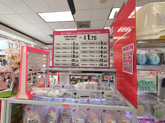 The pricing chart that explains Daiso's system &ndash; where bargain hunting becomes a delightful treasure hunt rather than a mathematical headache.