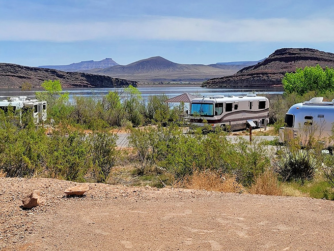 RV camping with a view that makes you question why you ever stayed in hotels. The five-star rating comes from Mother Nature herself.