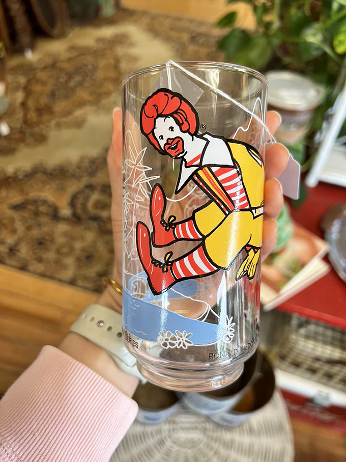Ronald McDonald on vintage glassware? Fast food memorabilia has never looked so classically collectible. The Happy Meal toy grew up.