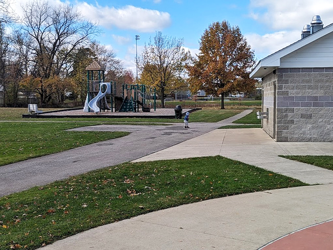 Ray Mellert Park offers simple pleasures – a playground for the kids and open spaces for adults pretending they're not watching their phones.
