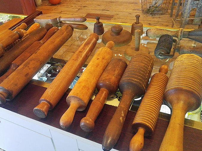 The rolling pin collection that would make any baker swoon! Each one carved and worn by hands that knew the secret to perfect pie crust.