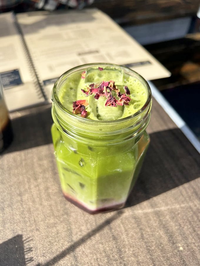 This isn't just a green drink&mdash;it's a California moment in a mason jar, where wellness meets Instagram-worthy presentation.
