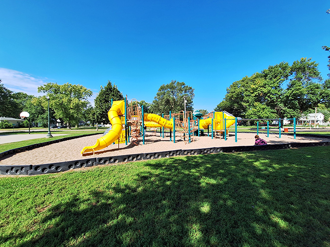Rotary Park's playground equipment brings grandkids' joy without the financial strain of visiting them in expensive metro areas.